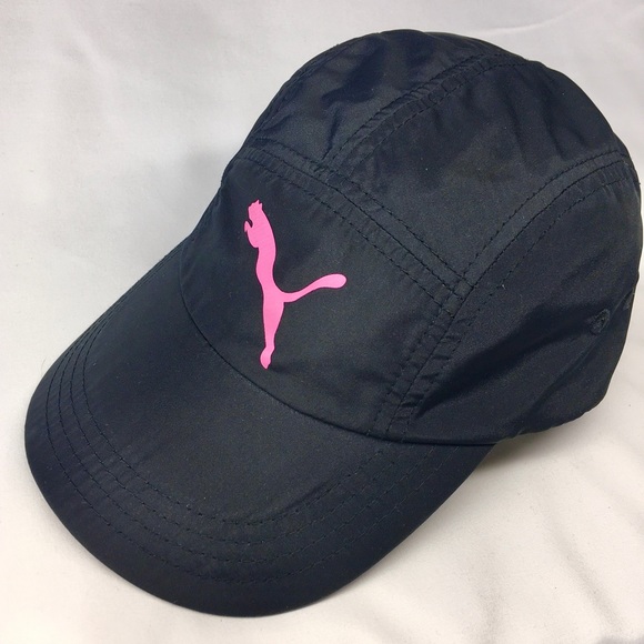 Puma | Accessories | Puma Running Hat Black And Pink Logo One Size Fits ...